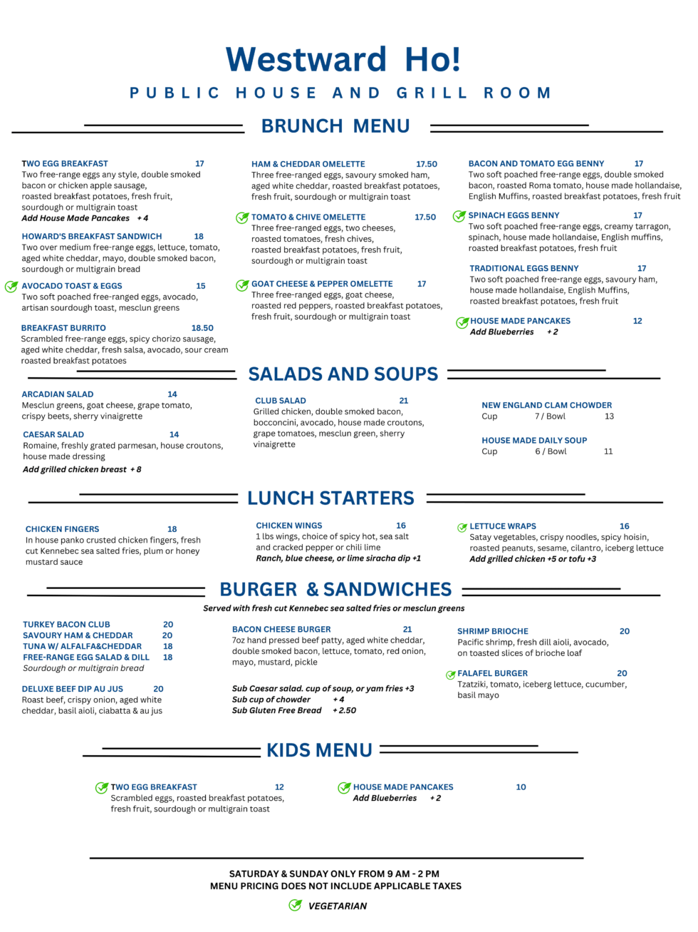 Dining Menus - University Golf Club