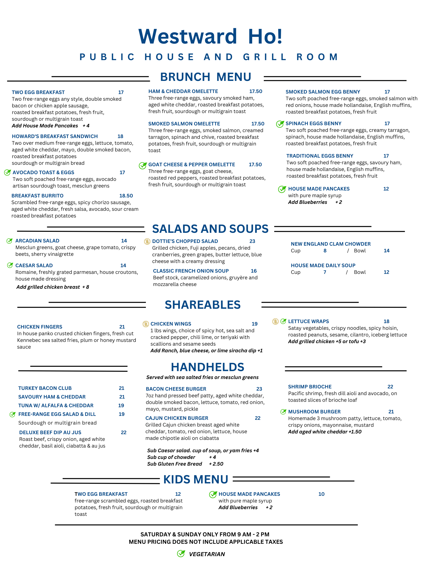 Dining Menus - University Golf Club