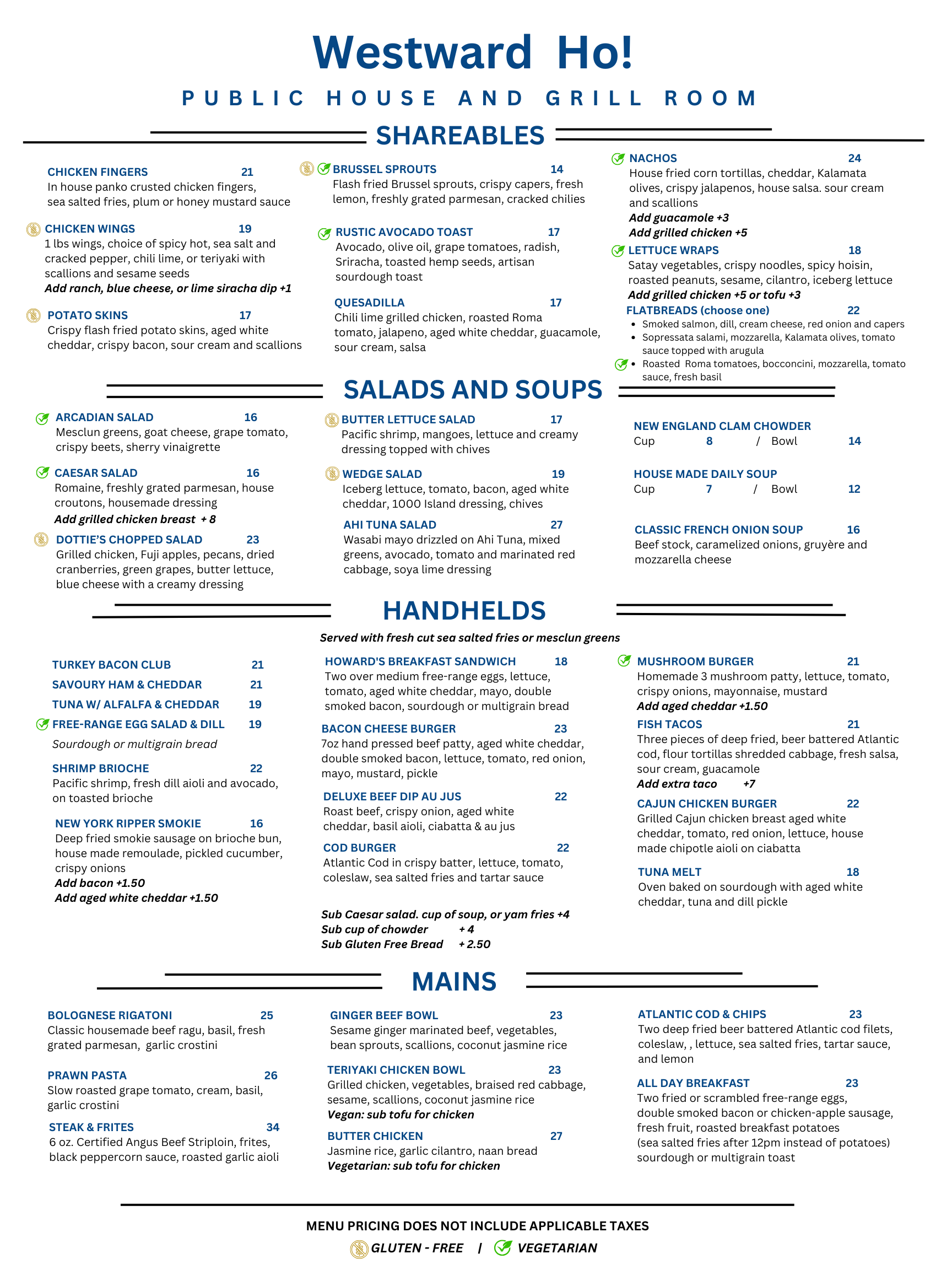 Dining Menus - University Golf Club